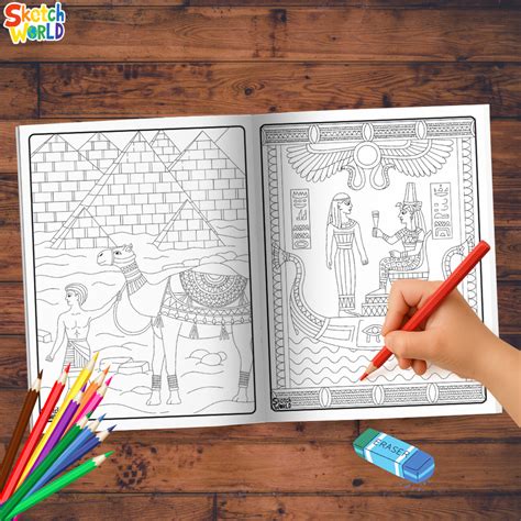 Ancient Egypt Coloring Pages History Themed Printable Activity Made