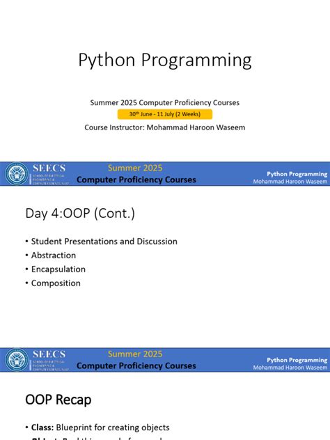 Python Oop Concepts Course 2025 Pdf Abstraction Computer Science