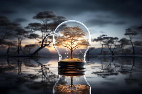 Premium Photo Closed Ecosystem In A Vessel In The Form Of A Lamp