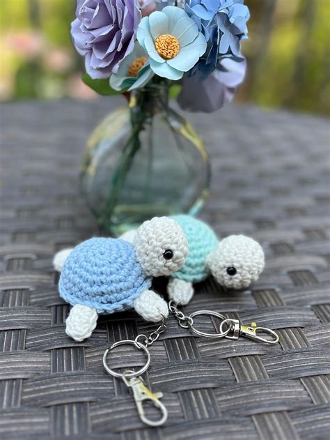 Crochet Turtle Keychain Sea Turtle Keychain Keyring Bag Accessory