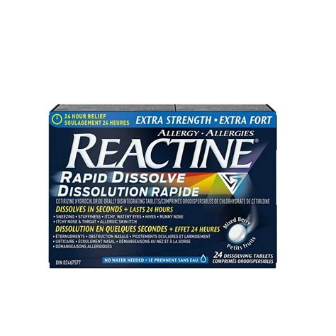 Reactine Dissolve Tablets Extra Strength Allergy Relief