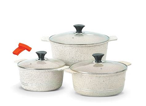 Sonex Omega Super 8pcs Cookware Set Nonstick Aluminum Pots White Extra