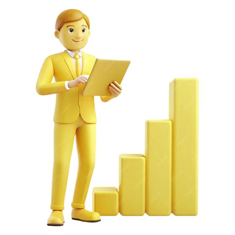 A Lego Man With A Yellow Suit And A Graph That Says Graph On It Premium Ai Generated Psd