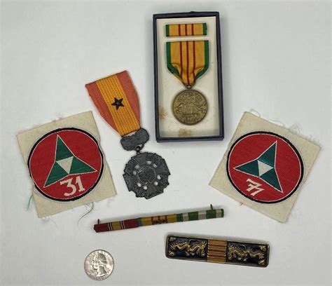 Original Vietnam War Us Medal Arvn Patch Insignia Pin Lot Vietnamese