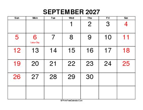 September 2027 Calendars With Usa Holidays Word Pdf Excel