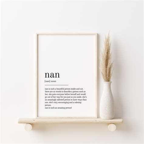 Nan Definition Print Ts For Him Nan Personalized T Nan Wall