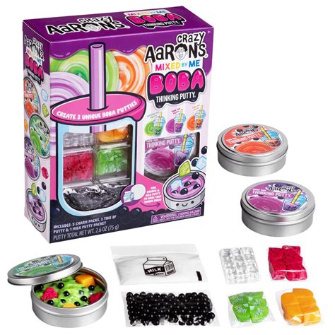 Crazy Aarons Thinking Putty Mixed By Me Boba Tea Kit Moonveil Games