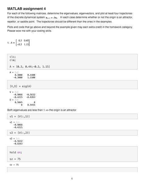 Alice Matlab 4 Matlab Assignment 4 For Each Of The Following Matrices