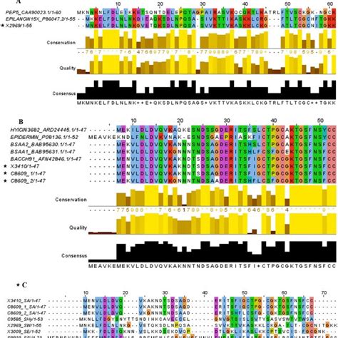 Sequence Alignments Of The Structural Peptides Coding For Download