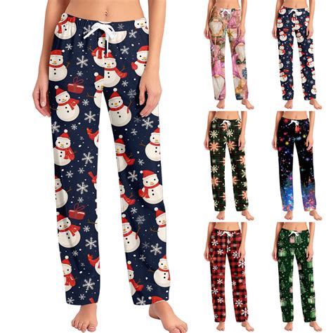 Resicozy Christmas Womens Pajama Pants Casual Comfy Fashion Baggy Wide