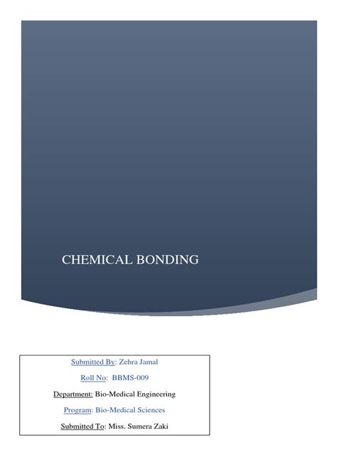 Assignment1 Chemistry Pdf Covalent Bond Chemical Bond