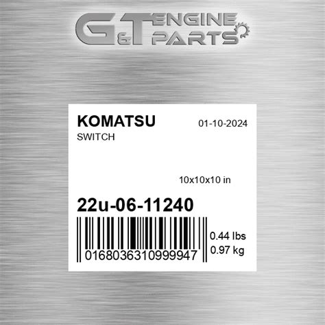 22u 06 11240 Switch Fits Komatsu New Oem