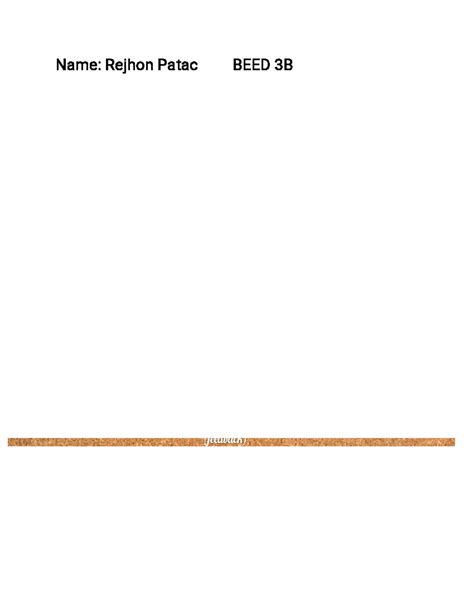 Rejhon To Anie3 Hope It Helps Bachelor Of Elementary Education Name Rejhonpatac Beed3b