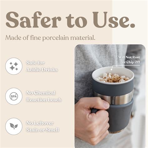 Upgraded Nest Cup Transformable 2 In 1 Porcelain And Stainless Steel