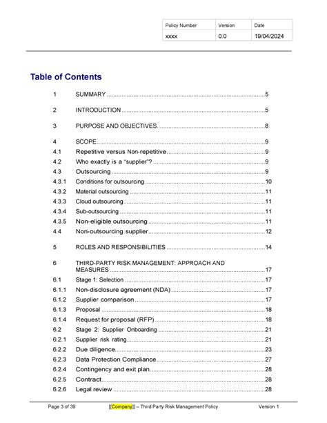 Third Party Risk Management Policy Template Banking And Fintech