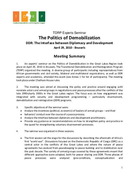 Pdf The Politics Of Demobilization