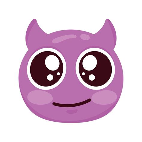 Purple Devil Emoji Face Character 11451145 Vector Art At Vecteezy