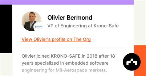 Olivier Bermond Vp Of Engineering At Krono Safe The Org