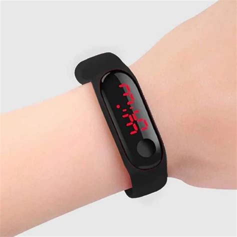Rectangular Black M2 Led Digital Band Watch At Rs 15piece In New Delhi