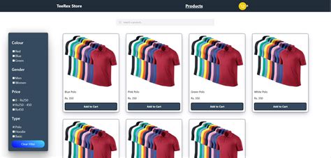 GitHub Manoranjan Sethi Teerex Store A Clothing Store With Filter Functionality And Add To Cart