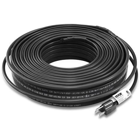 Vevor Roof And Gutter De Icing 140 Feet 8w Ft Heating Tape 120v Self Regulating Heating Cable