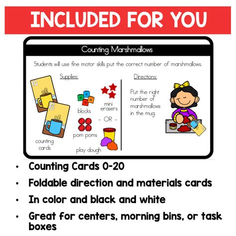 Counting Marshmallows Morning Bin Math Center Winter Math Activity