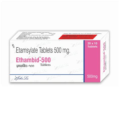 500mg Ethambid Etamsylate Tablets At ₹ 110box Etamsylate Tablet In
