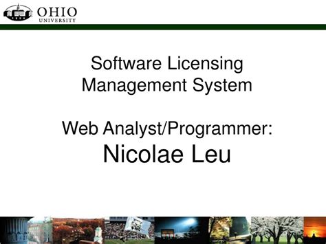 Ppt Software Licensing Management System “technology And Infrastructure