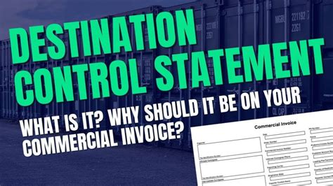 What Is Destination Control Statement Shipping Solutions Export