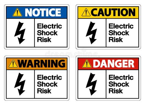 Electric Shock Risk Symbol Sign On White Background Stock Vector
