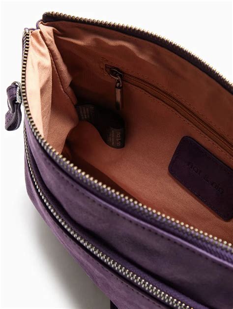 Vicky Womens Leather Clutch Bag Shoulder Strap Nat And Nin