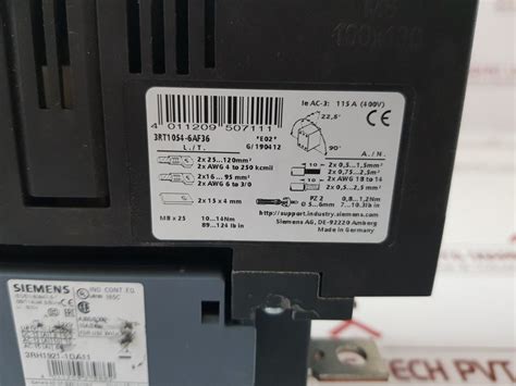 Siemens Sirius 3rt1054 6af36 Contactor