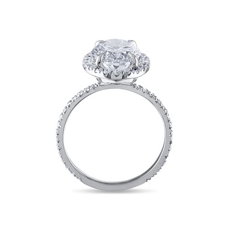 Oval Halo Thin Pave Lab Grown Diamond Engagement Ring Reve Diamonds