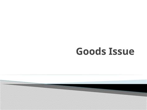 Production Process Goods Issue In Sap Pp Ppt