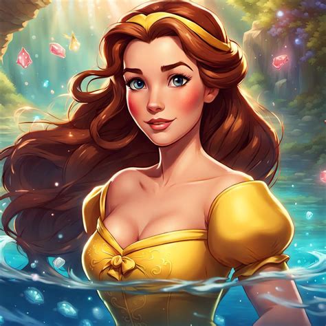 Disney Princess Belle Swimming With Her Clothes On By Lordsopping1884