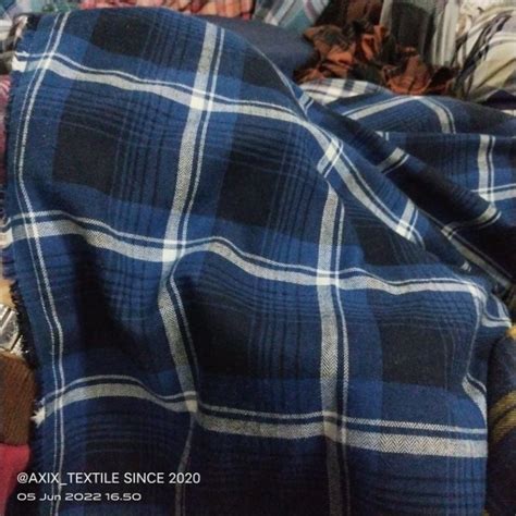 Jual Kain Cottun Flanel Motif Kotak Cocok Untuk Kemeja Per 1 Mer