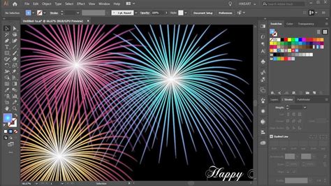 How To Draw Fireworks In Adobe Illustrator Youtube