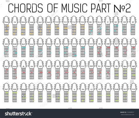 Classical Basic Guitar Chords Graphic Music Stock Vector Royalty Free