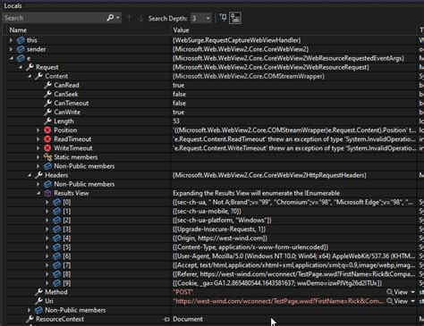 CoreWebView WebResourceRequested Not Providing Binary Multi Part POST Data In Request Content