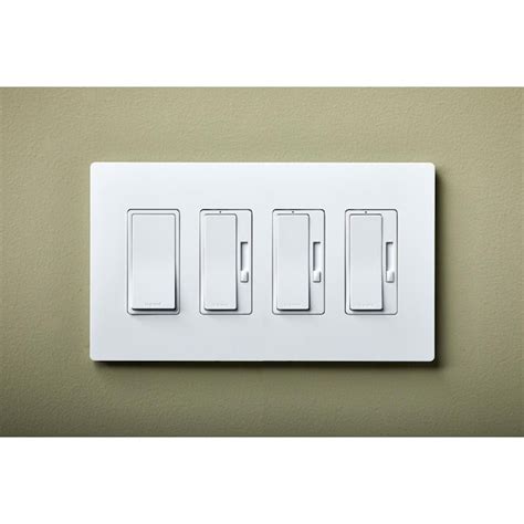 Legrand Radiant 4 Gang Midsize White Thermoplastic Indoor Screwless
