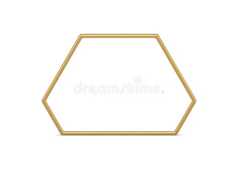 Golden Premium Angular Border Construction Basic Foundation Geometric Form 3d Element Vector