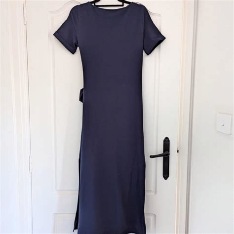 Bnwt Sezane Pippa Dress Navy Xs 200 Never Been Depop