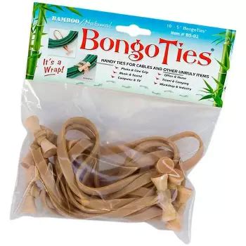 Bongoties All Natural Reusable Cable Tie Wraps 10 Pack Obsidian Target