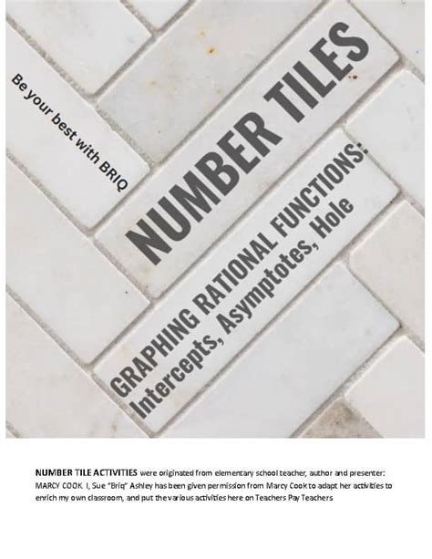 Graphing Rational Functions A Number Tile Activity By Be Your Best