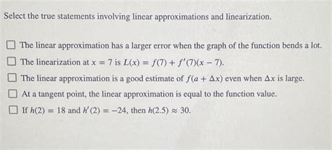 Solved Select The True Statements Involving Linear