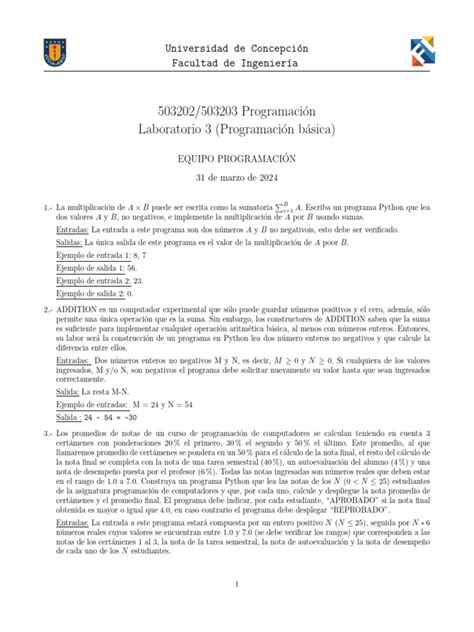 Lab03programación Básica 3 Resuelto Pdf Entero Multiplicación
