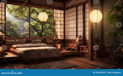 Interior Of A Cozy Room In Japanese Style Stock Image Image Of City