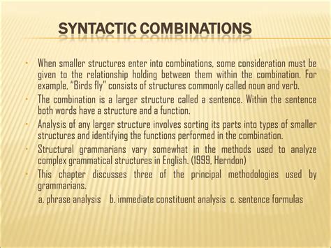 Structural Analysis Of English Syntax Ppt
