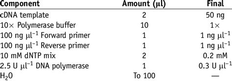 Reverse Transcriptase Pcr Conditions Download Table