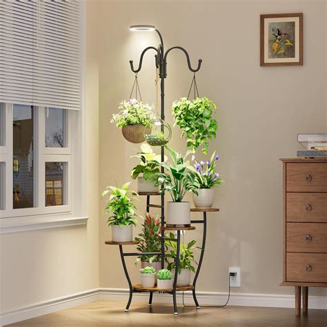 Bacekoll Plant Stand Indoor With Grow Light 72 Tall Plant Shelf Indoor 5 Tiered